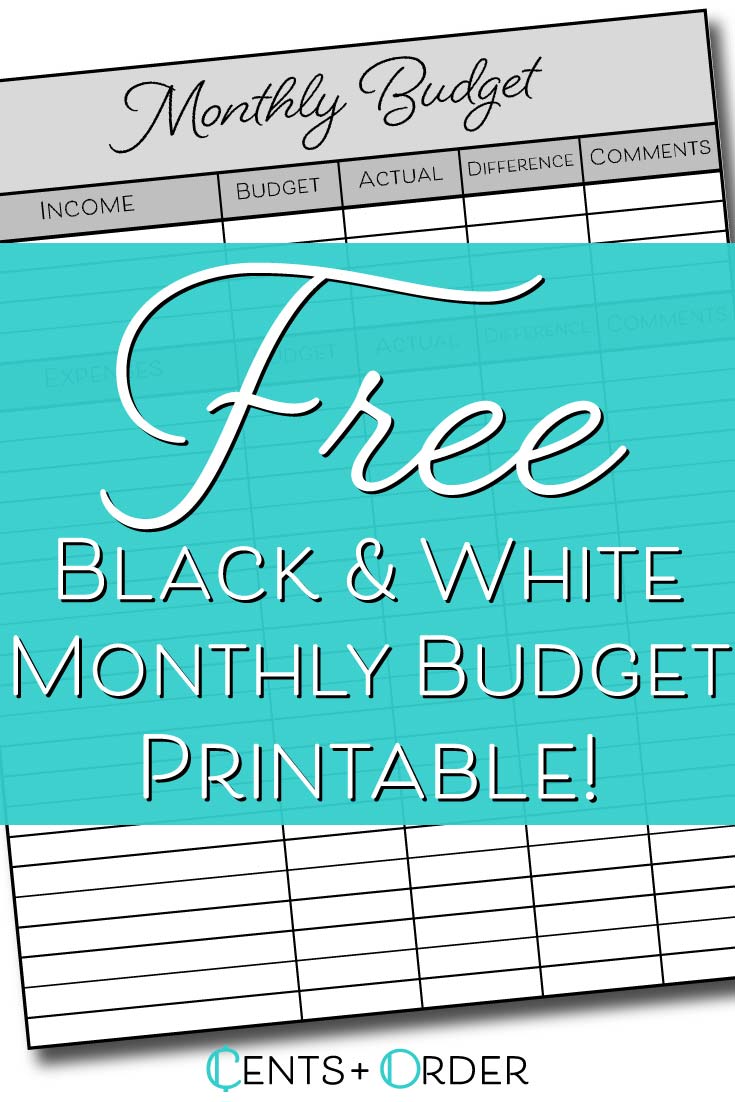 Free Monthly Budget Printable